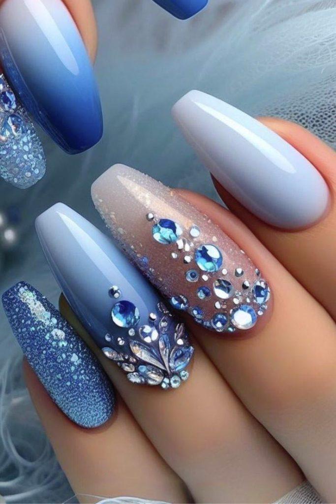 Ongle Bleu Roi Mariage